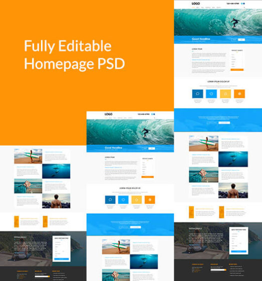 Free Photoshop Template | Divi Den