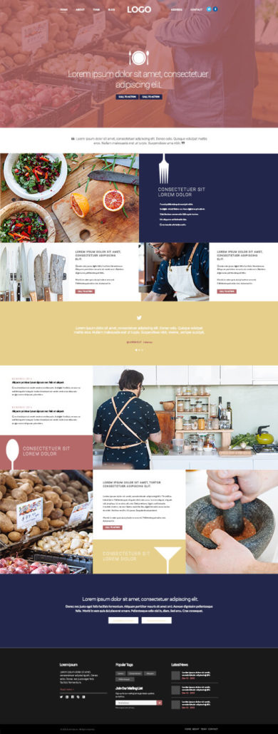 Free Homepage Divi Layout for A Foodies Website