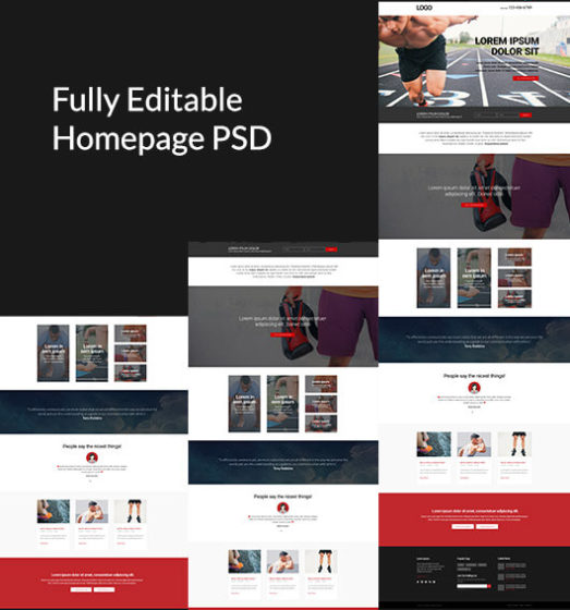 Free Sports Theme Homepage PSD