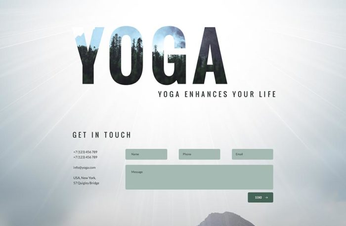 Free Divi Layout for a Yoga Studio - Mobile & Tablet Friendly Micro-site