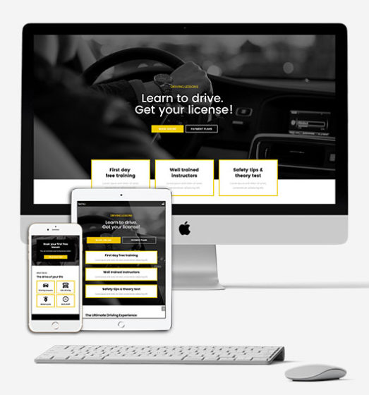 Free Divi Layout for a Driving School | Premade Divi Page Layout Pack