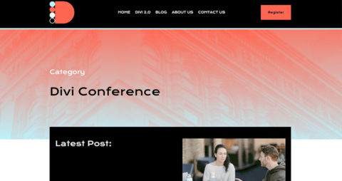 Free Divi Category Template for the Conference Layout Pack
