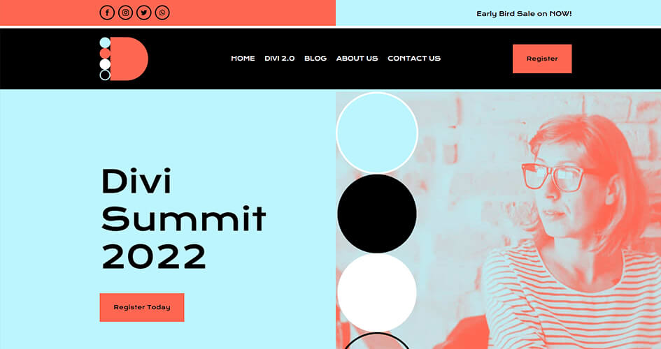 Free Divi Header Footer Templates For The Conference Layout Pack